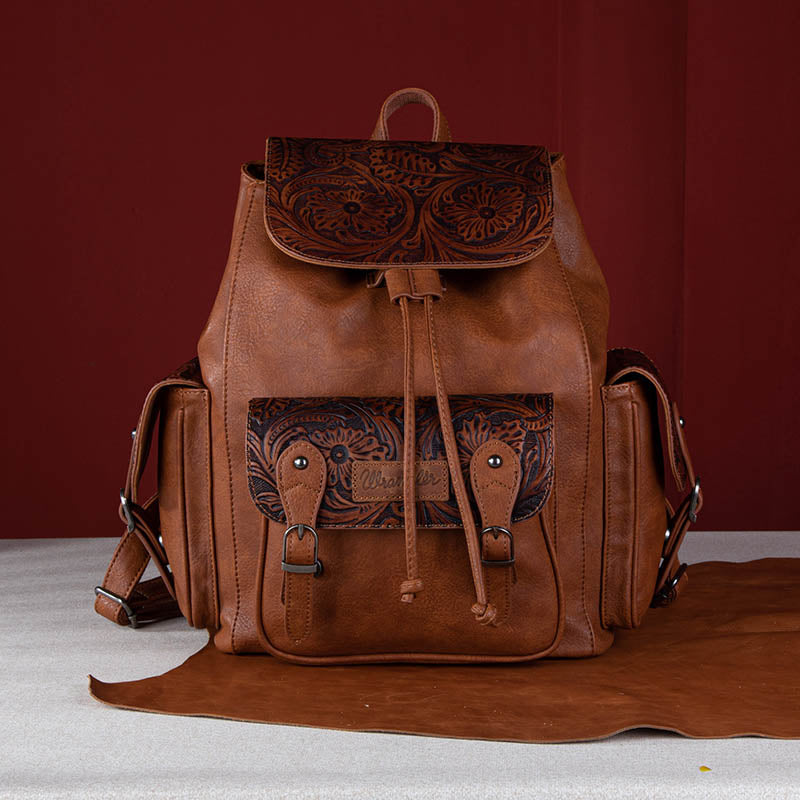 Wrangler Floral tooled Cowhide Backpack – Western Wears